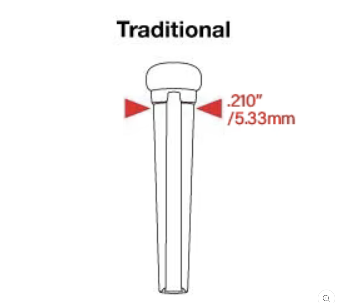 TUSQ by Graph Tech Traditional Bridge Pins 2mm Black / White Dot (6 Pcs ...