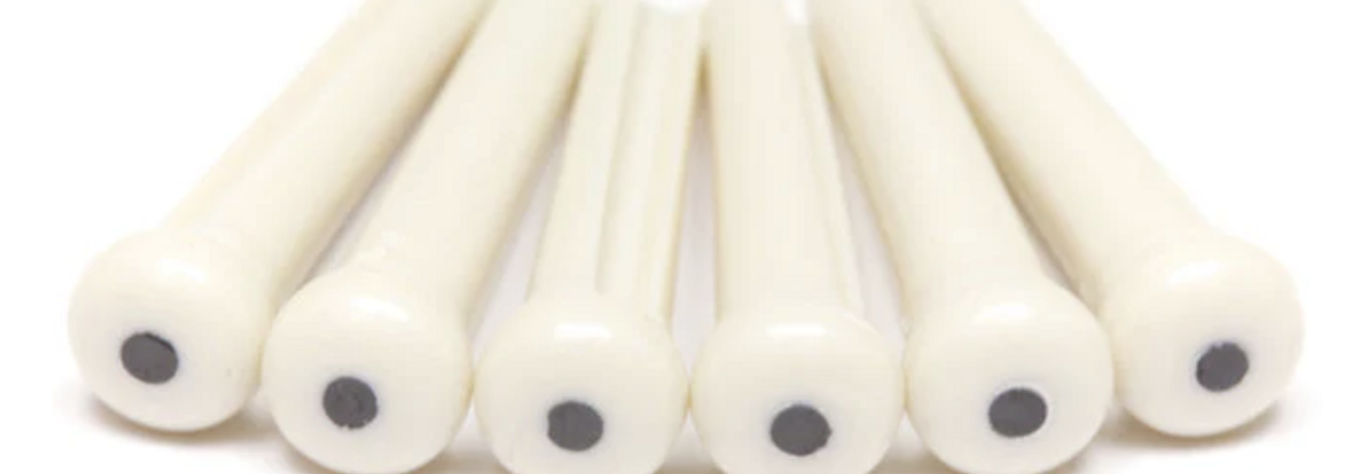 TUSQ by Graph Tech Traditional Bridge Pins 2mm White/ Black Dot (6 Pcs ...