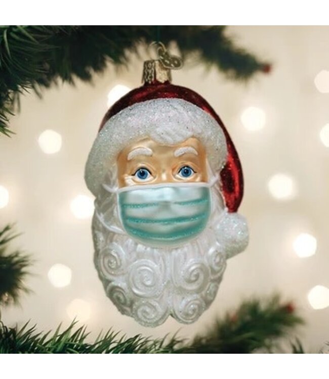 Santa with Face Mask - The Christmas Shoppe