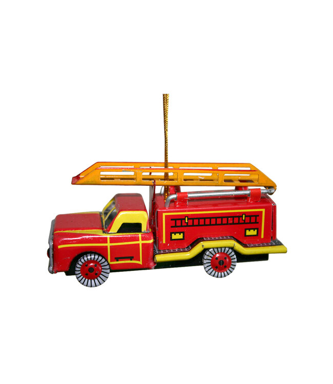 Tin Fire Truck Ornament - The Christmas Shoppe