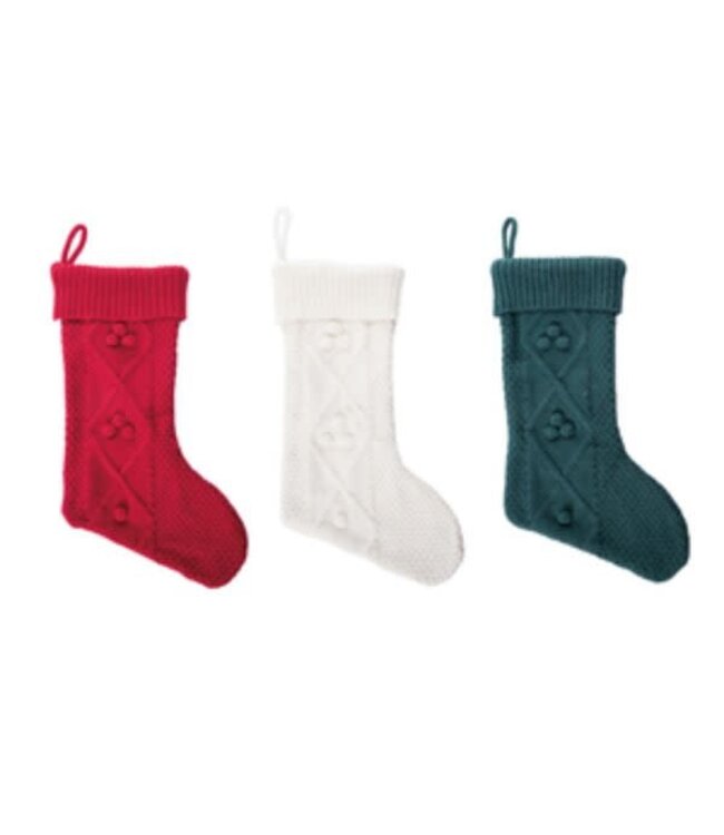 Fabric Traditional Knit Stocking Set of 3 - The Christmas Shoppe