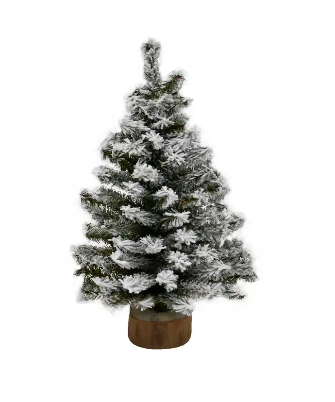 18" Flocked Canadian Pine Tree - The Christmas Shoppe