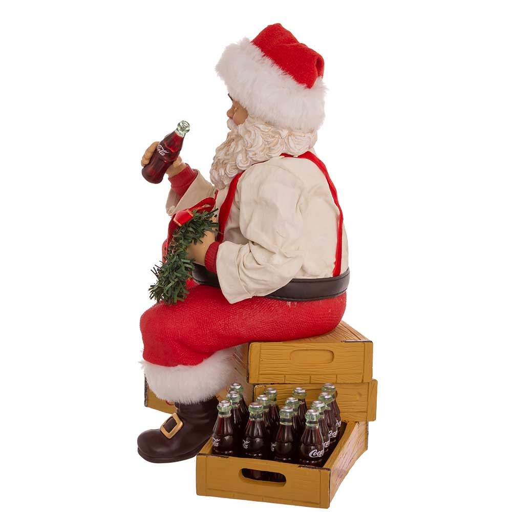 9" Coca-Cola® Fabriché™ Santa Sitting on Crates - The Christmas Shoppe