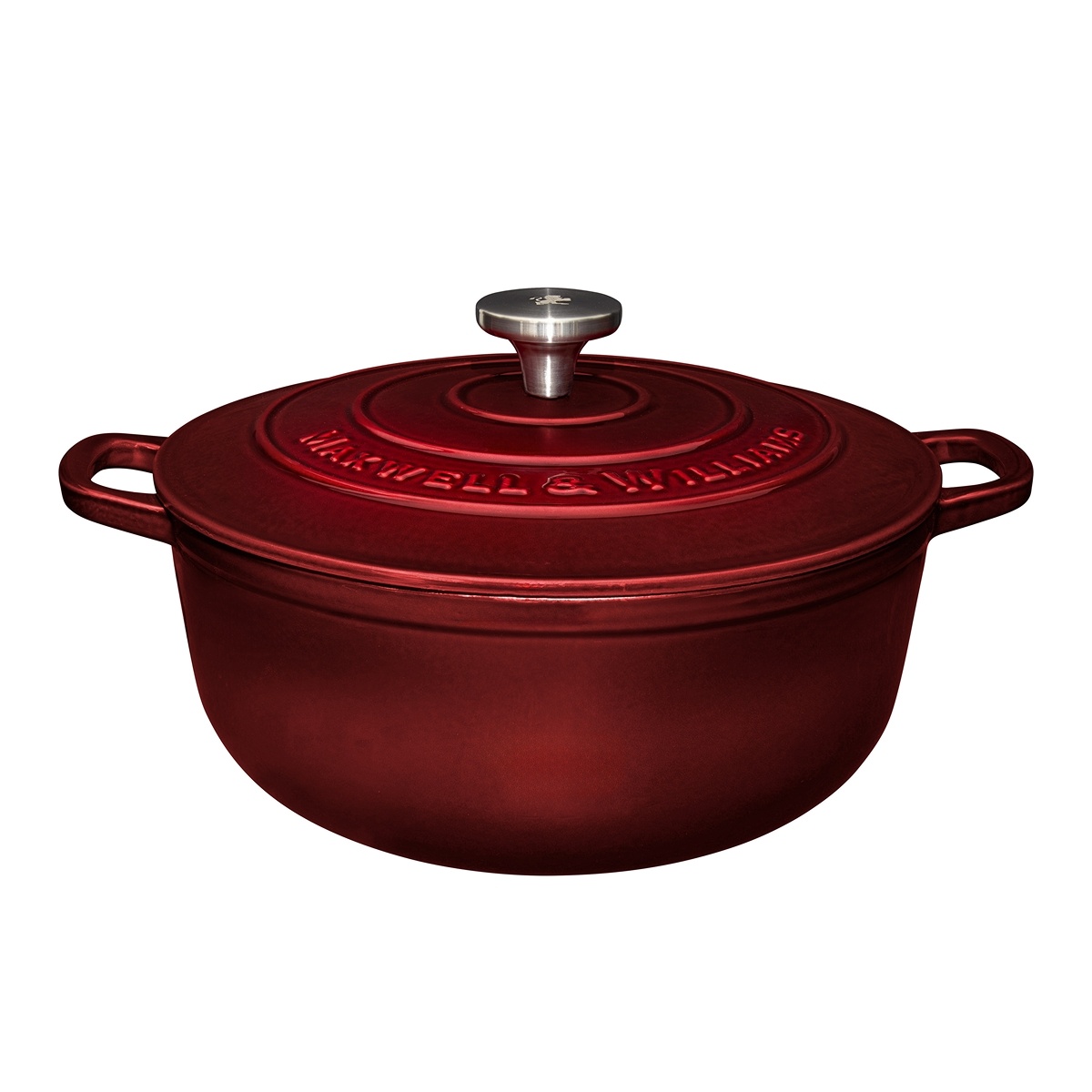 Maxwell & Williams Merlot Round Cast Iron Casserole 6.2 L / 28 cm ...