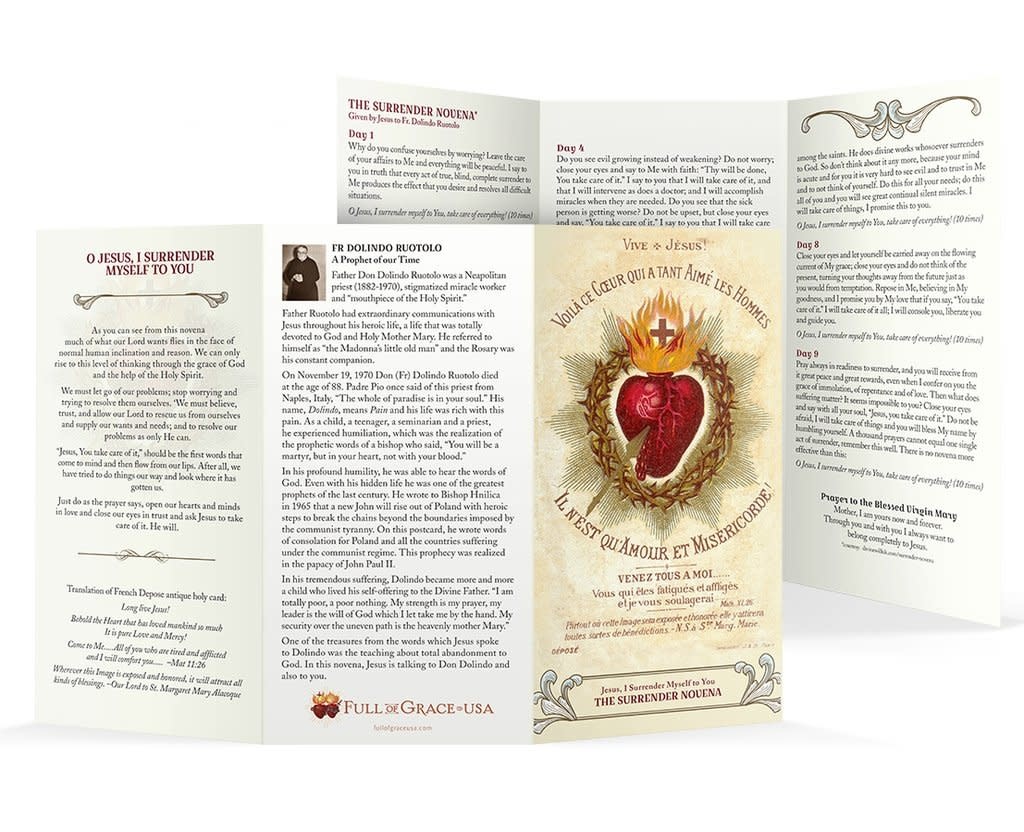 The Surrender Novena Trifold Holy Card - Large Print (8" X 4.25 ...