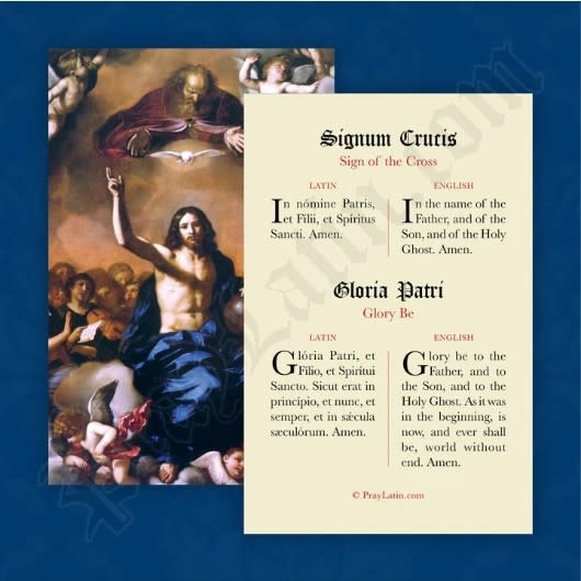 Sign of the Cross & Glory Be (Latin) - Queen of Angels Catholic Store