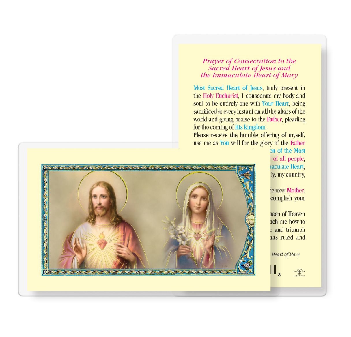 Laminated Holy Card - Queen of Angels Catholic Store