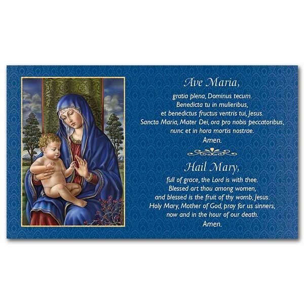 The Printery House Ave Maria, Hail Mary holy card, 3x5 - Queen of ...