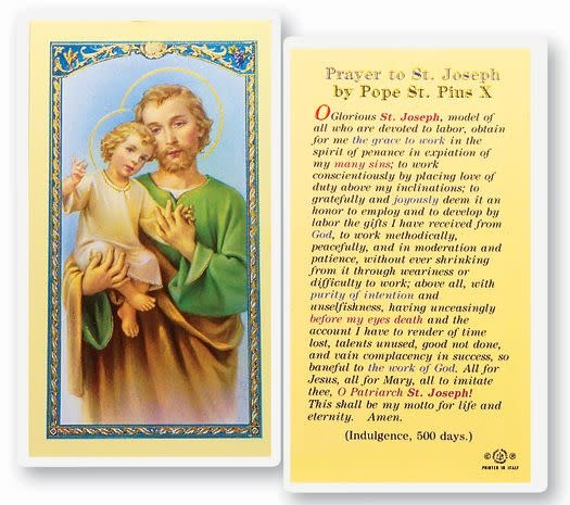 WJ Hirten Laminated Holy Card (S-Z) - Queen of Angels Catholic Store