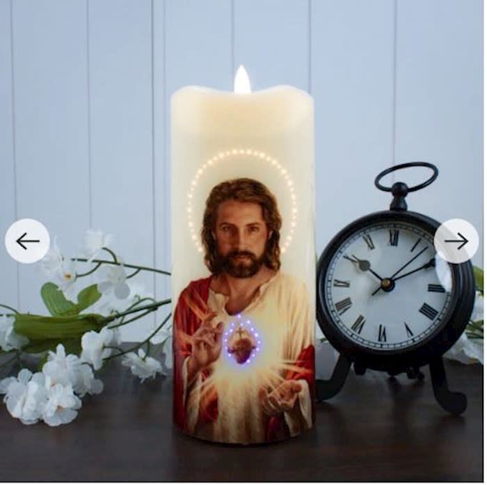 Candle-Fiber Optic LED-Sacred Heart Of Jesus - Queen of Angels Catholic ...