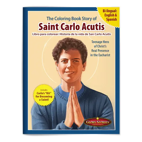 Saint Carlo Acutis bi-lingual Coloring Book - Queen of Angels Catholic ...