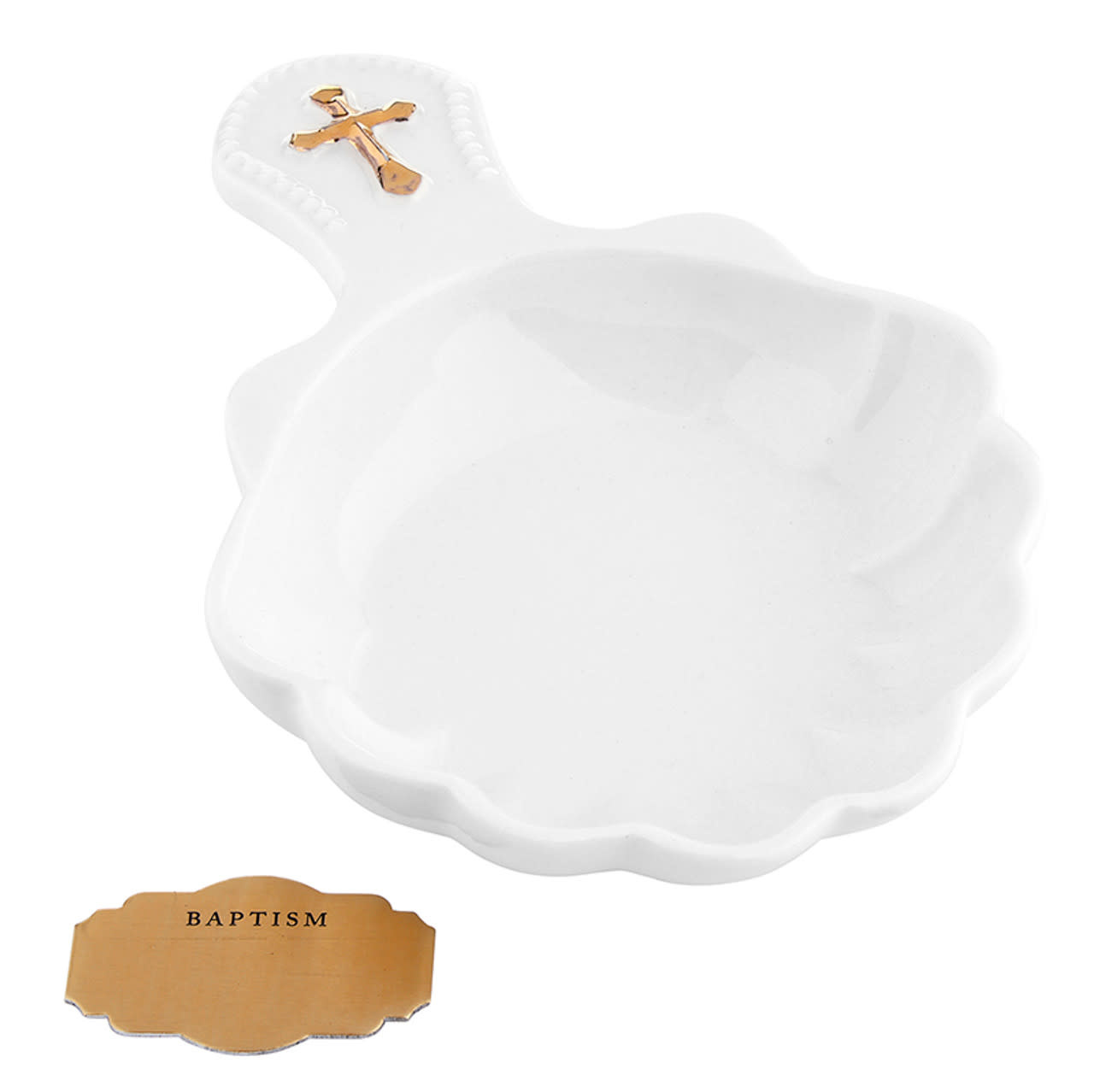 Porcelain Baptismal Gift Shell - Queen of Angels Catholic Store