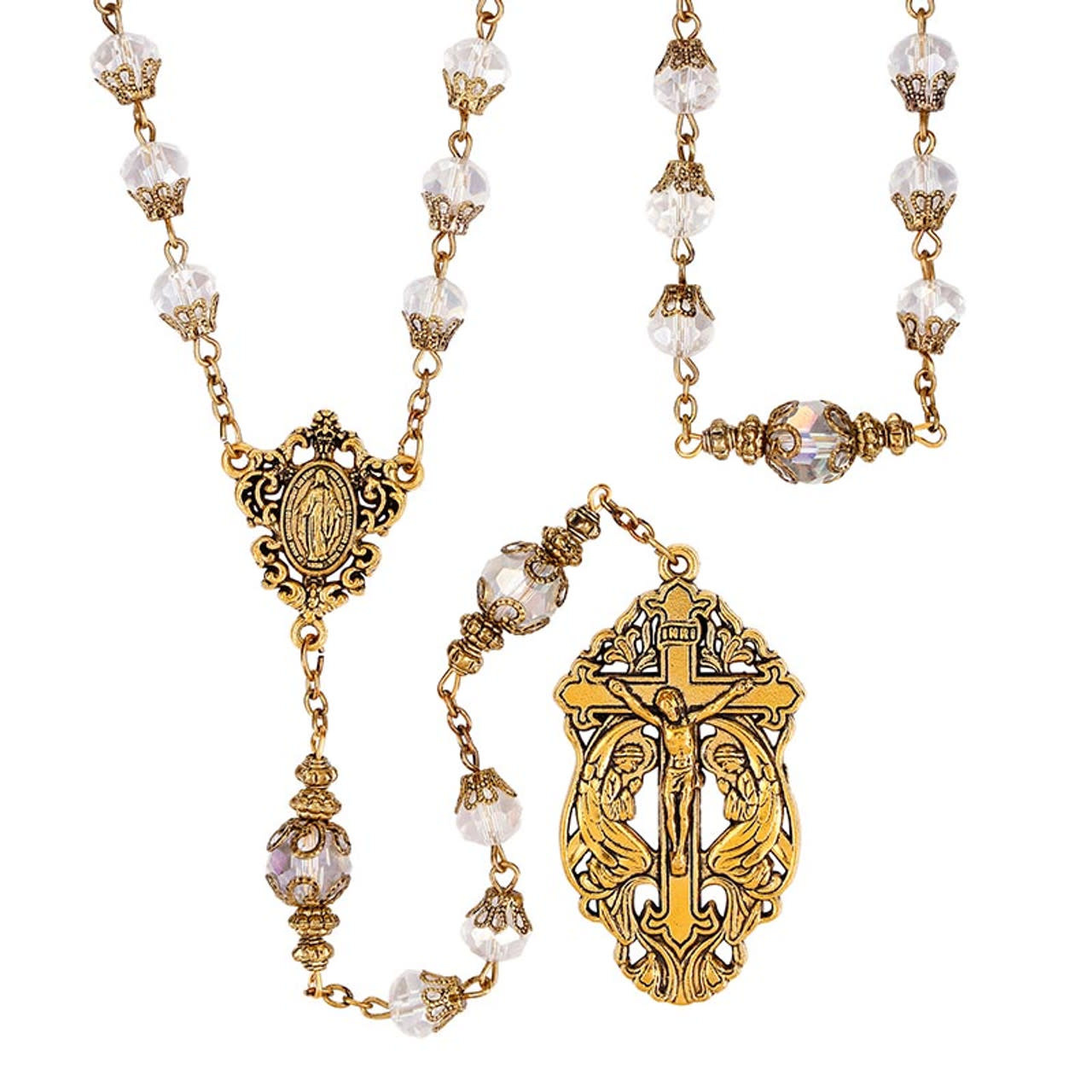 Crystal Mary of Angels Rosary - Queen of Angels Catholic Store