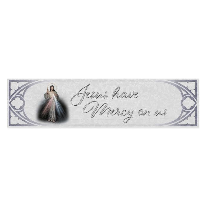 23" x 6" Divine Mercy Wooden Door Blessing Plaque - Queen of Angels ...