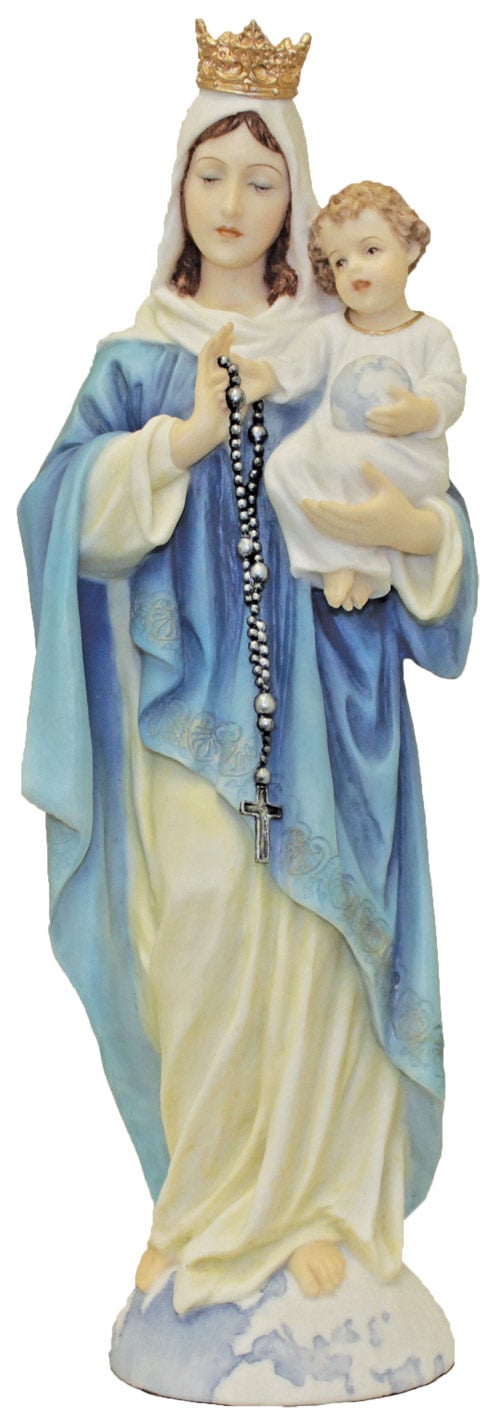 Goldscheider Of Vienna 10 Our Lady Of The Rosary Statue In Color