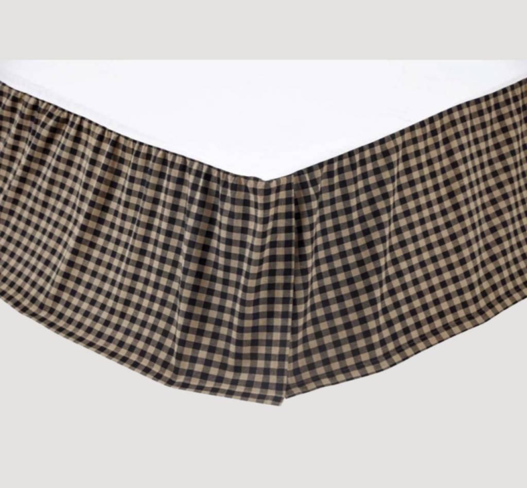 Black Check Bed Skirt | Country Bed Skirts | Farmhouse Style - Nana's ...