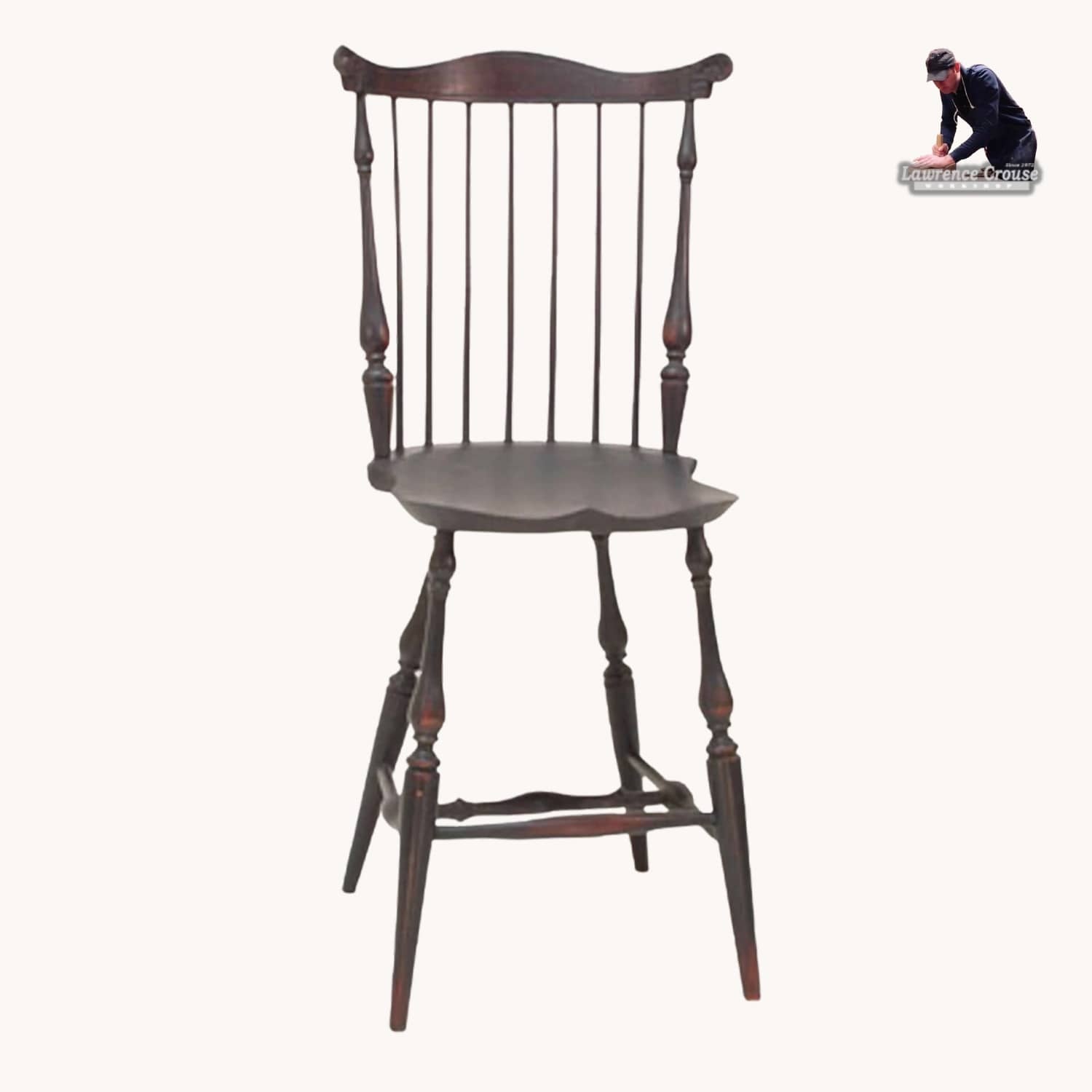 New England Fan Back Tavern Stool | Nana's Farmhouse - Nana's Farmhouse