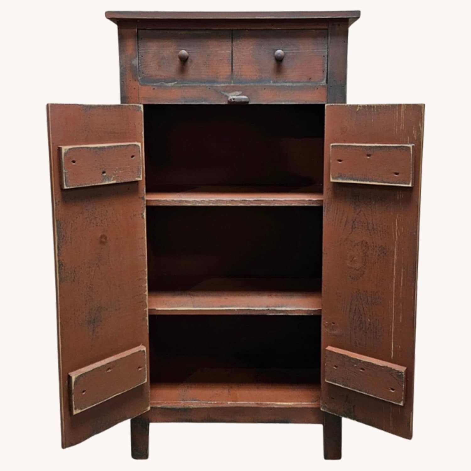 Primitive Red Cupboard | Nana's Farmhouse - Nana's Farmhouse