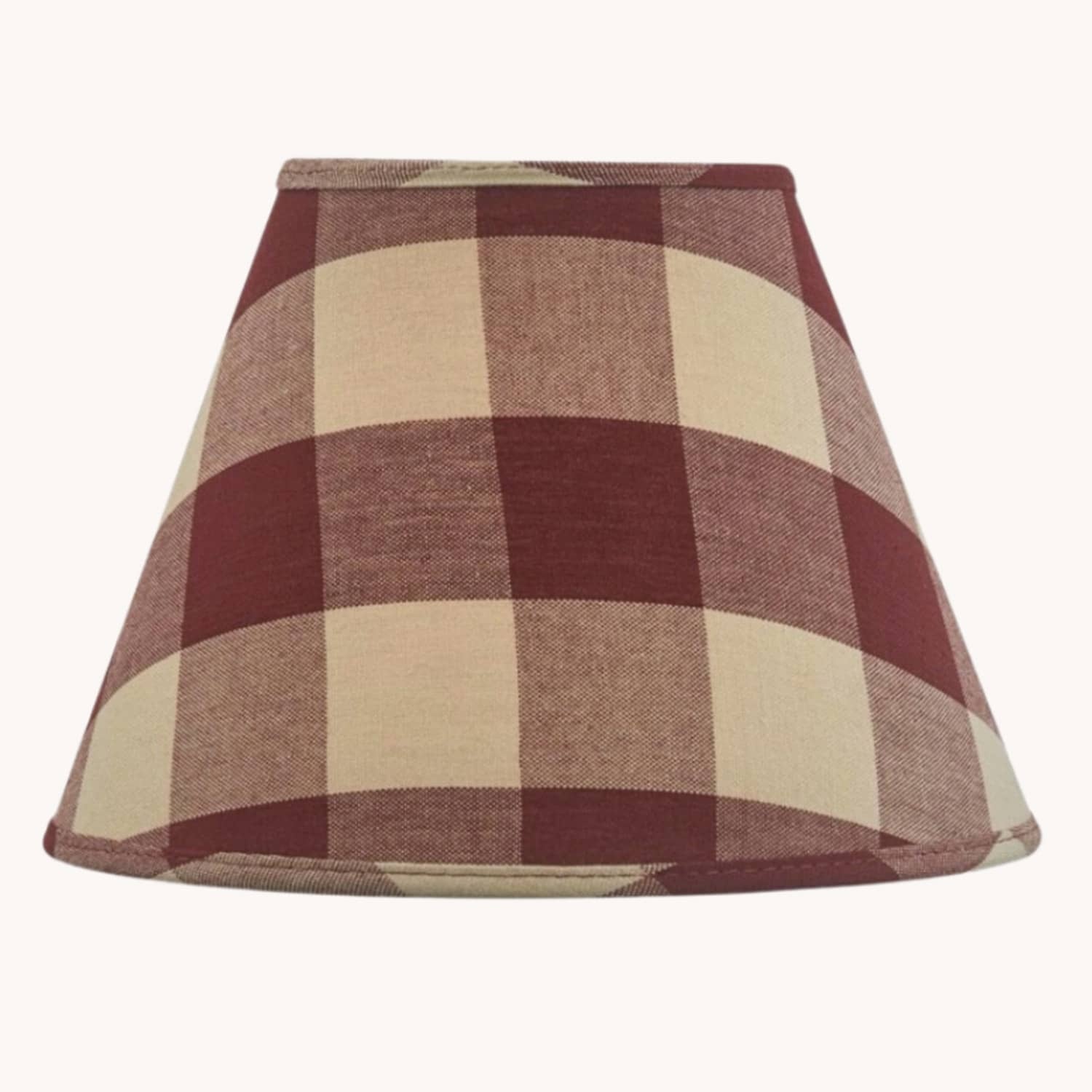 Wicklow Check Lampshade 10" Garnet | Nana's Farmhouse - Nana's Farmhouse
