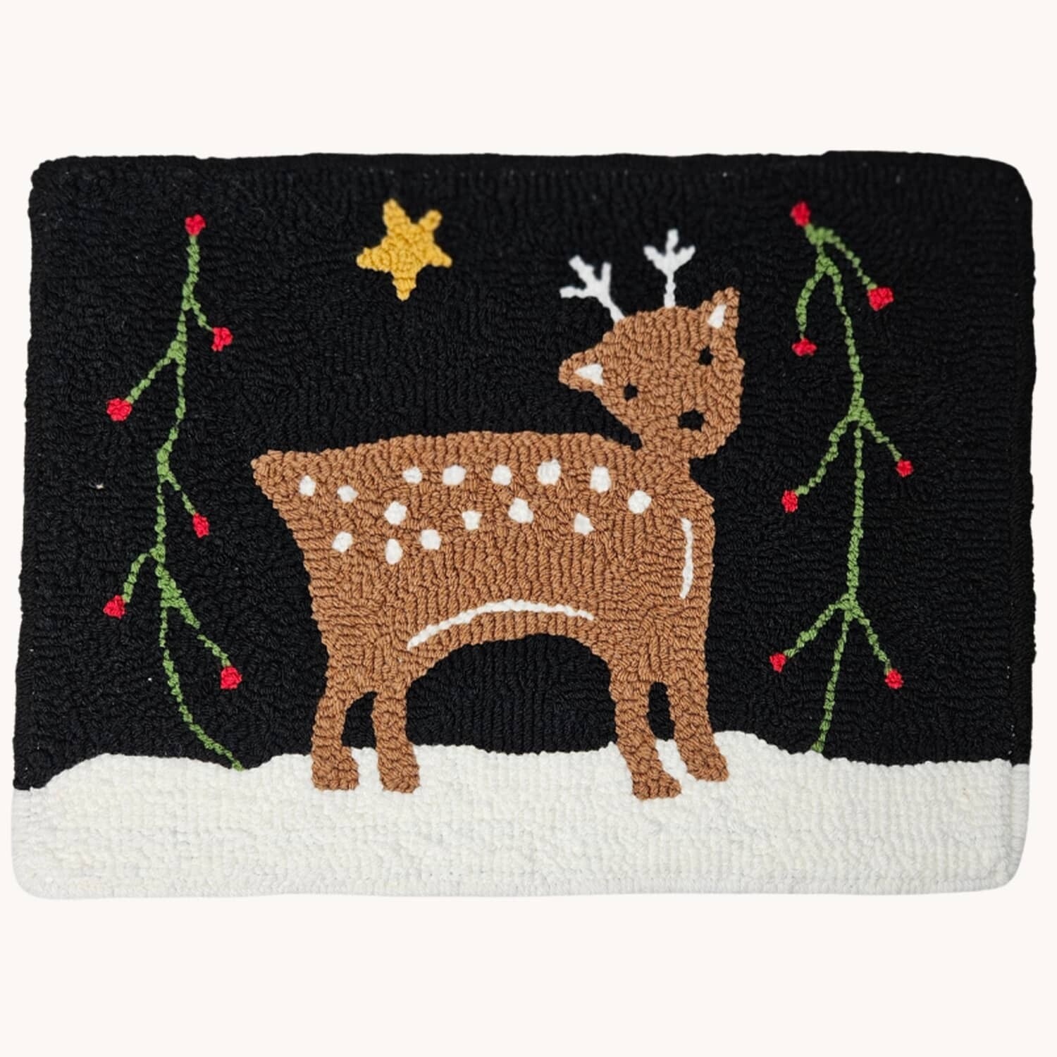 Christmas Reindeer Needle Punched Rug | Nana's Farmhouse - Nana's Farmhouse