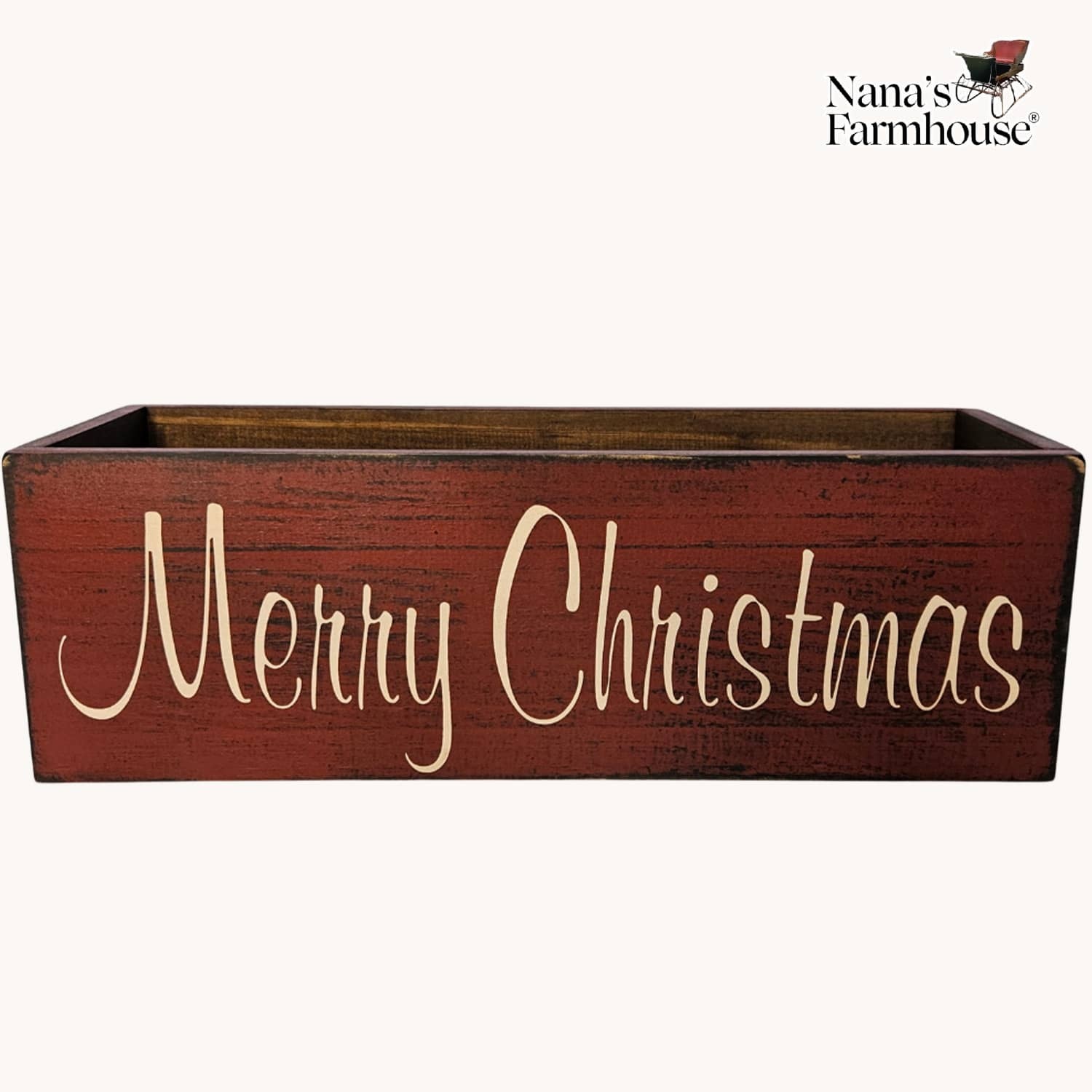 Red Merry Christmas Display Box | Nana's Farmhouse - Nana's Farmhouse