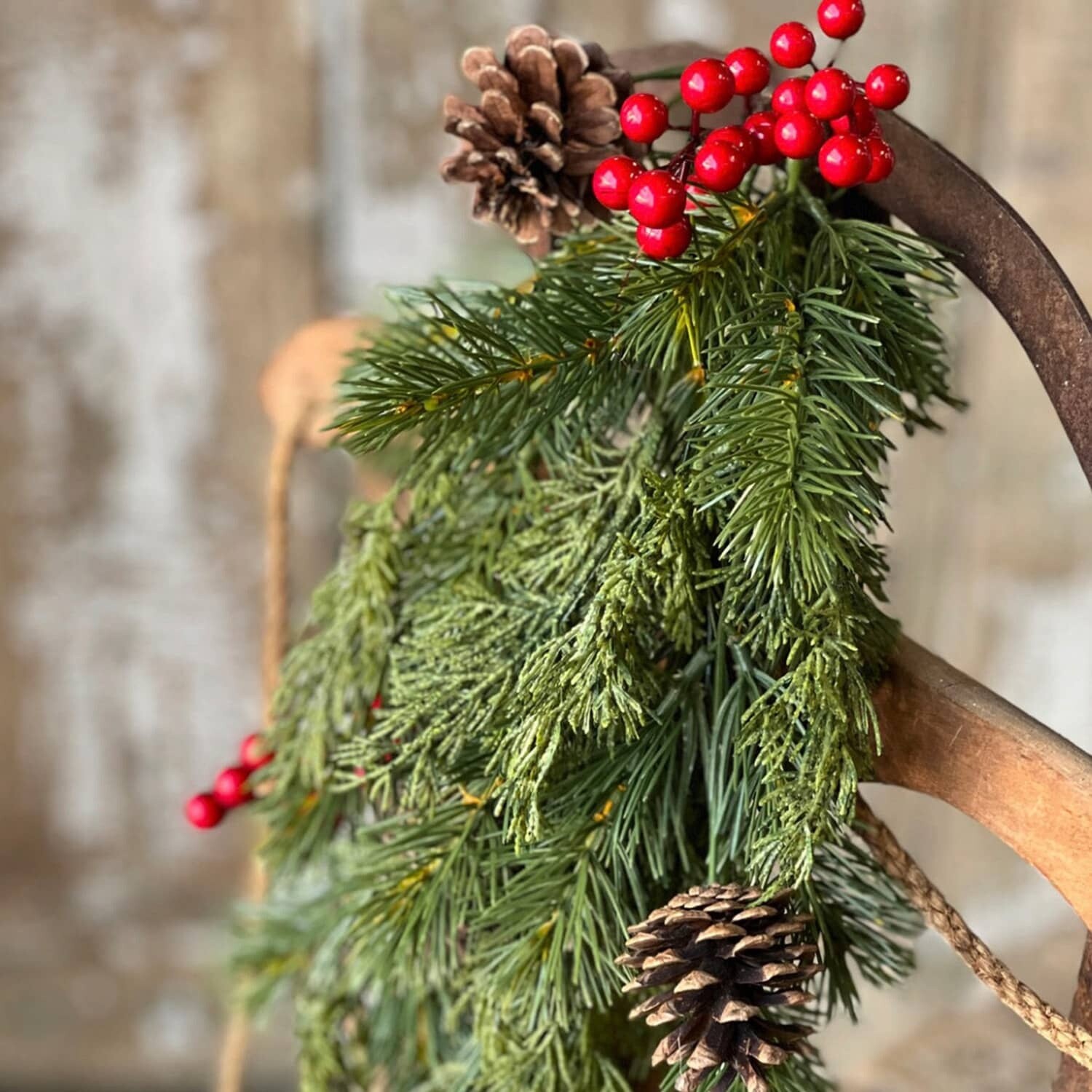 Hanging Christmas Greenery Pepper Berry Spruce | Nana's Farmhouse ...