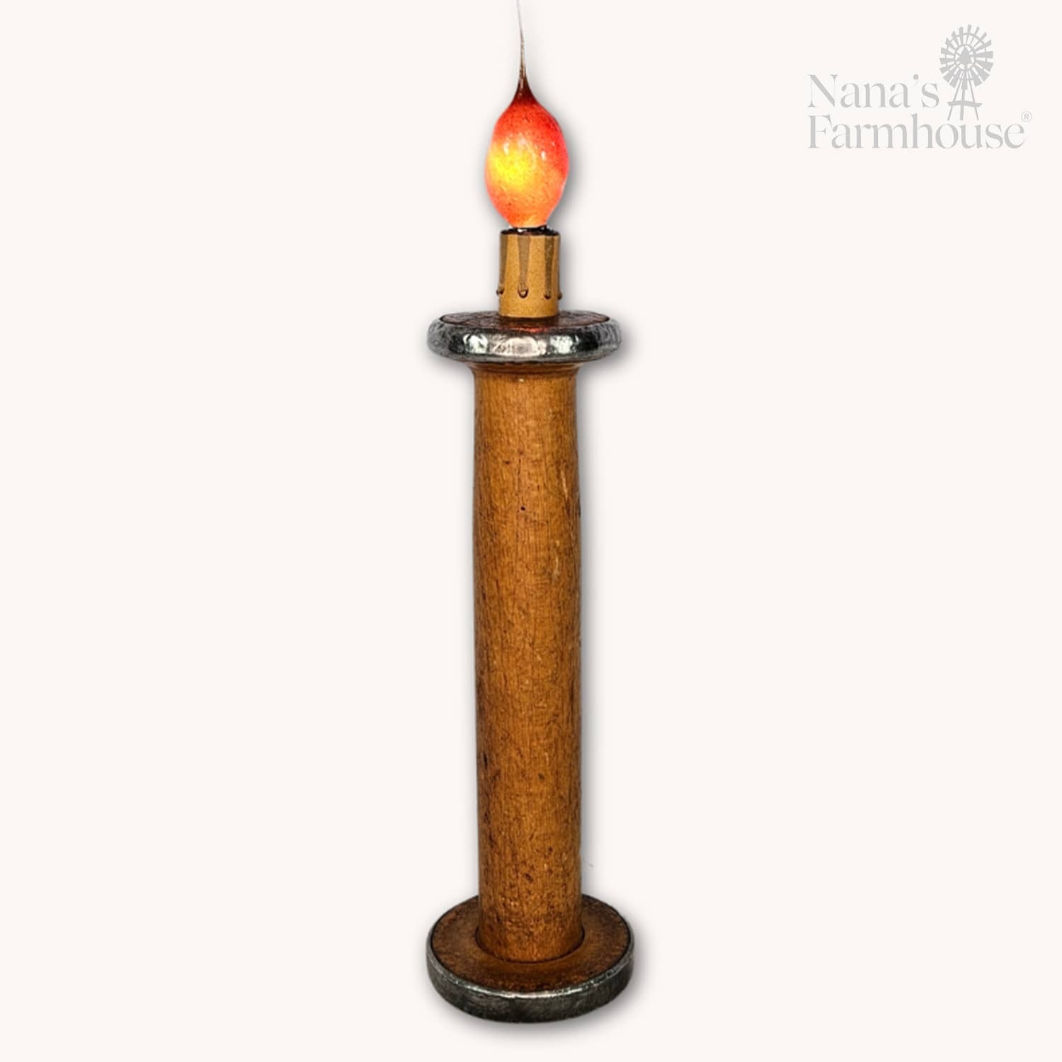 Spool Light with Metal Trim 11.5" | Nana's Farmhouse - Nana's Farmhouse