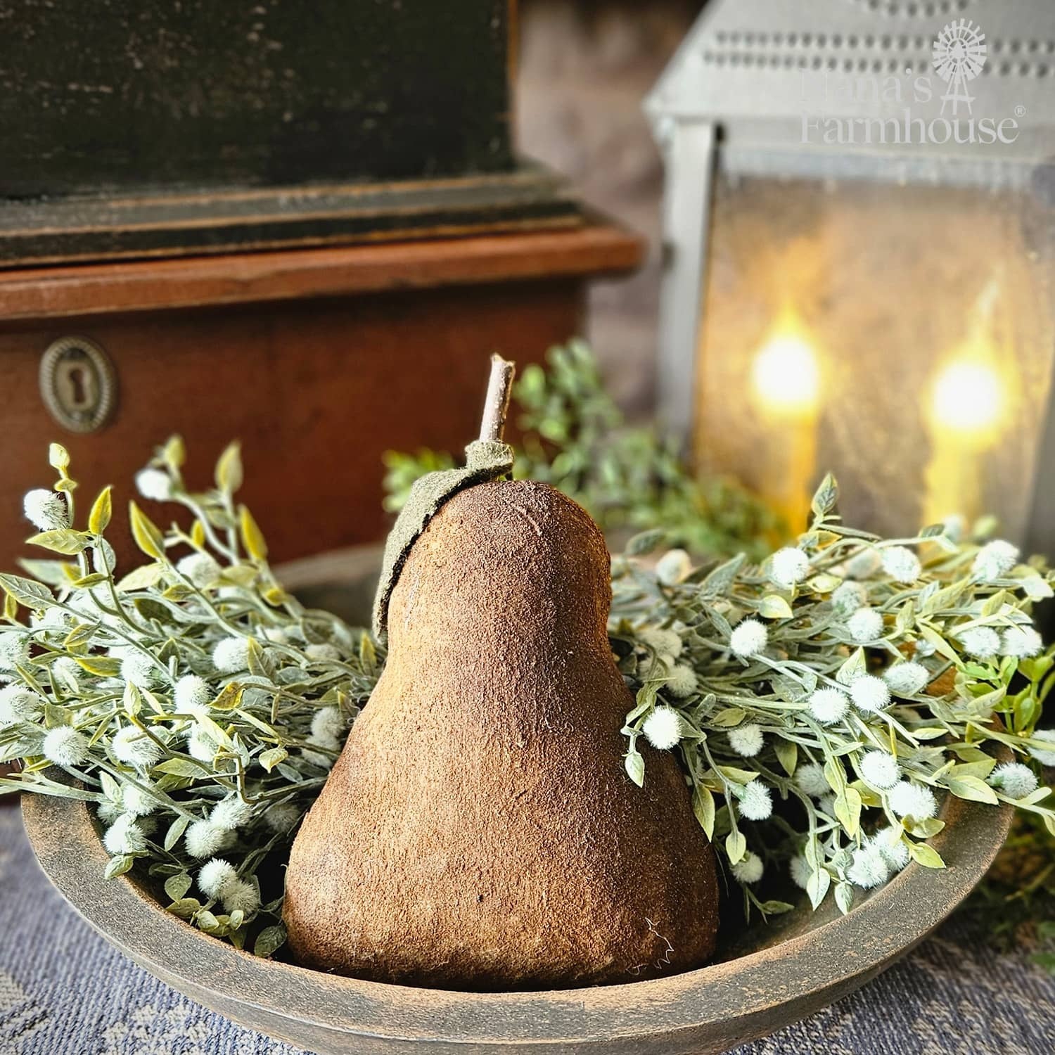 Primitive Bowl Filler Pear in Brown | Nana's Farmhouse - Nana's Farmhouse