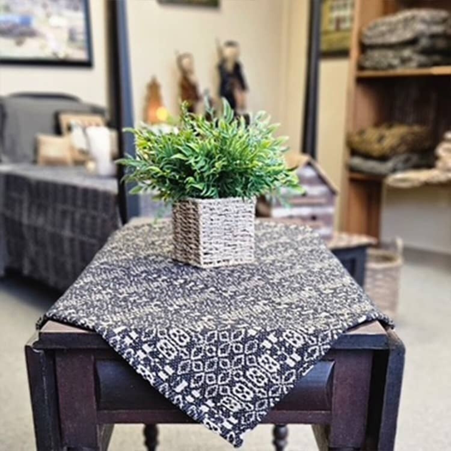 Black Linen Table Square Wentworth | Nana's Farmhouse - Nana's Farmhouse