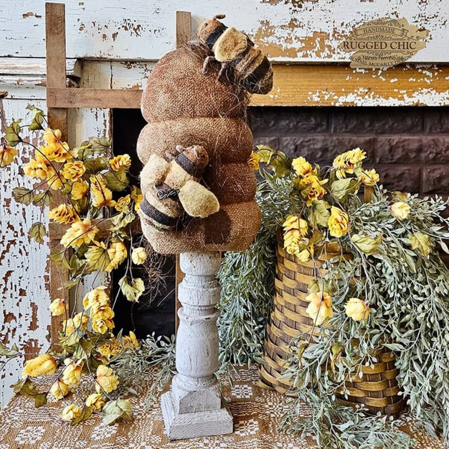 Rugged Chic Bee Hive and Bees Folk Art | Nana's Farmhouse - Nana's ...