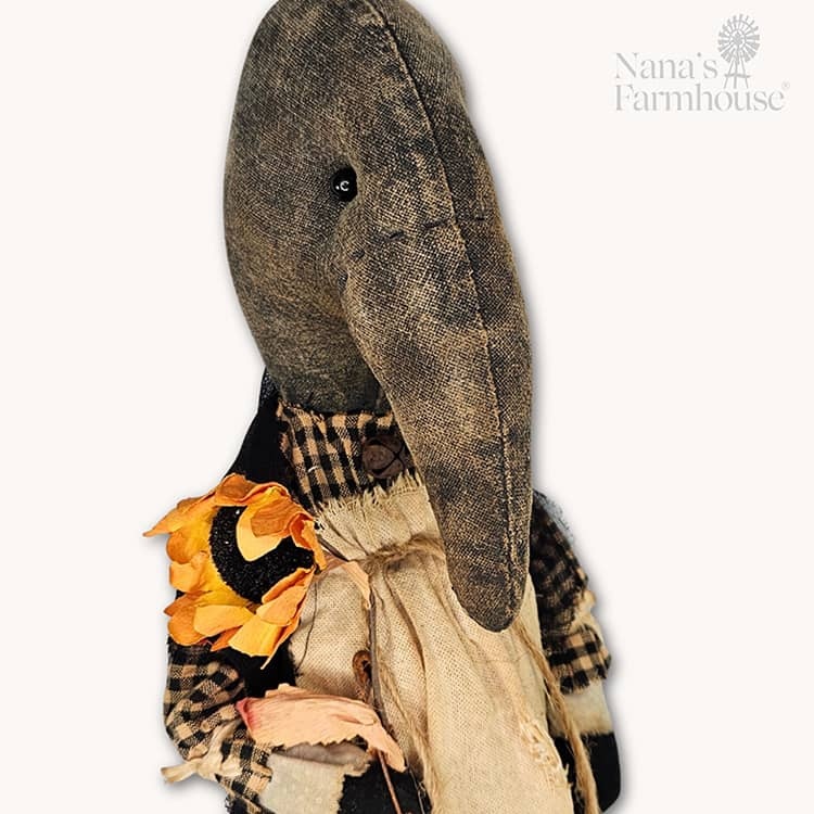 Black Crow Doll with Sunflower | Nana's Farmhouse - Nana's Farmhouse