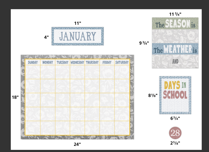 Classroom Cottage Calendar Bulletin Board Learning Tree Educational