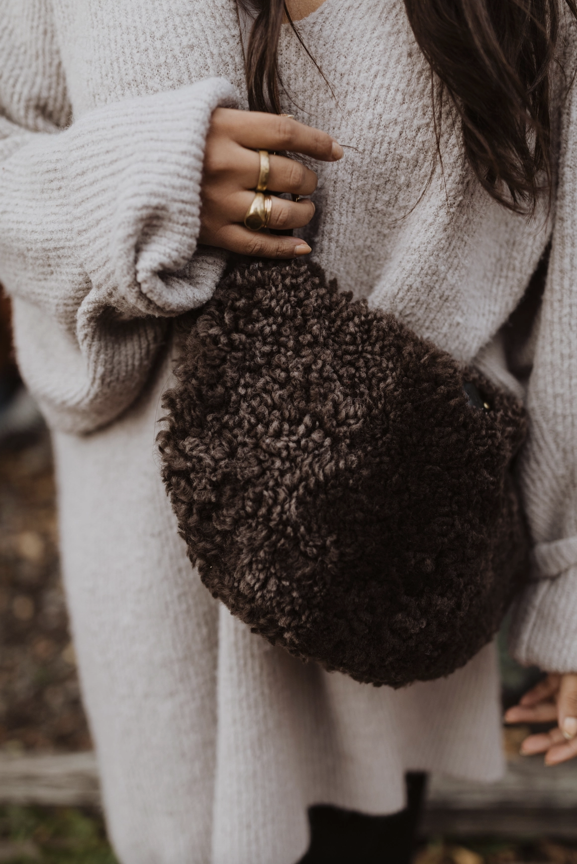 YBH Shearling Sling Rich Brown - Ladybird