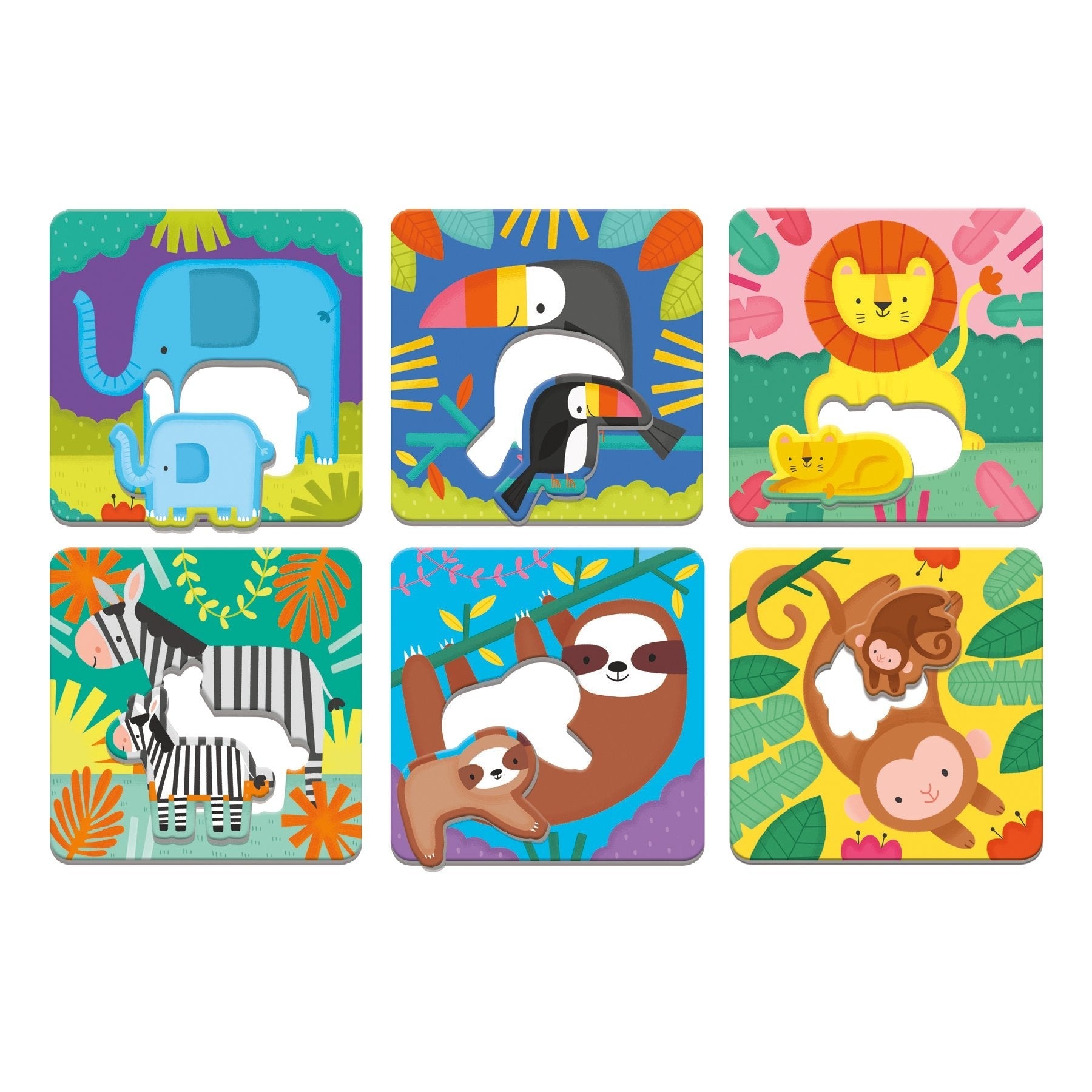 ENS. 6 CASSE-TÊTE 6 MCX - JUNGLE BABIES - La Petite Penderie