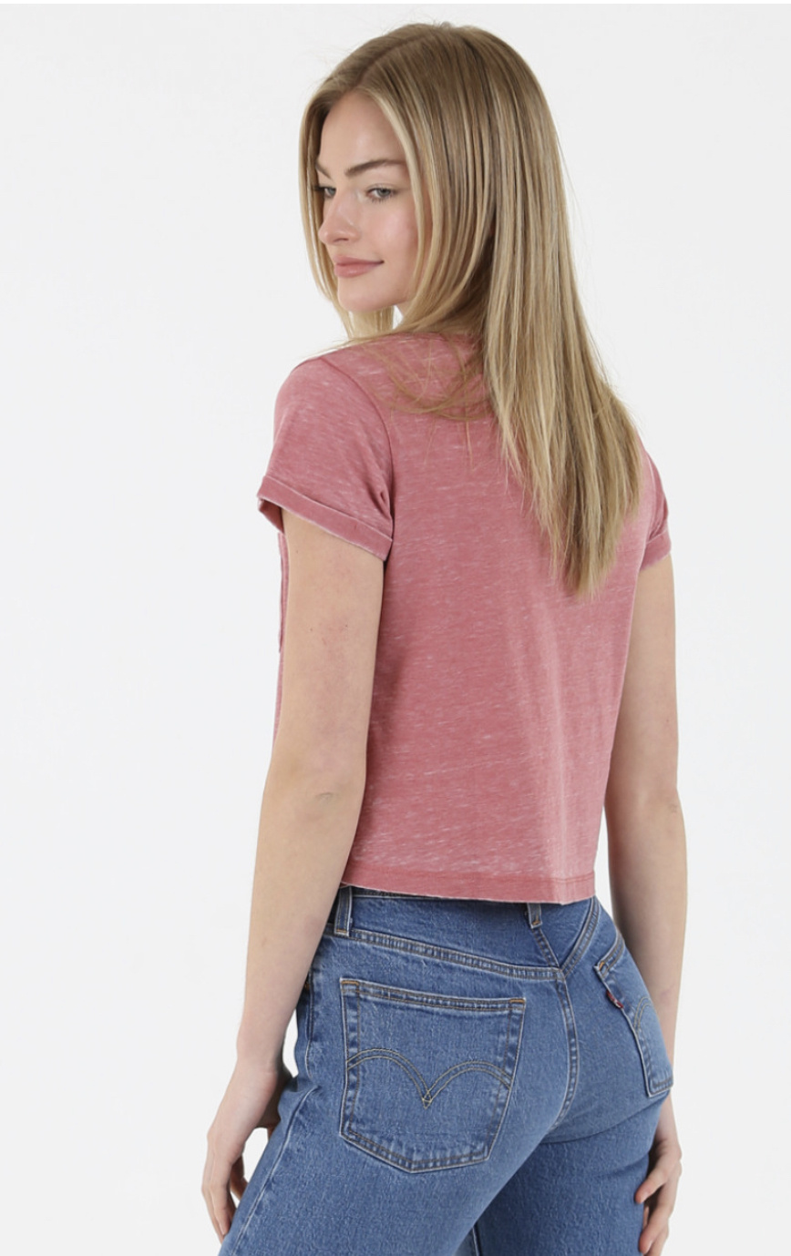 Angie Pocket Burnout Tee (X2DF3) - Creations Boutique