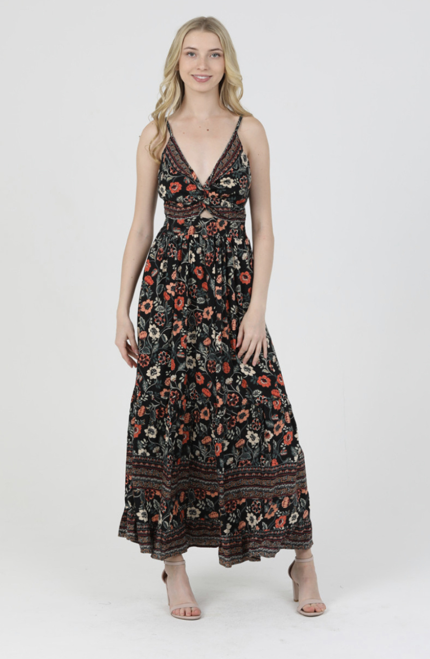 Angie Peek-A-Boo Maxi Dress (F4F50) - Creations Boutique