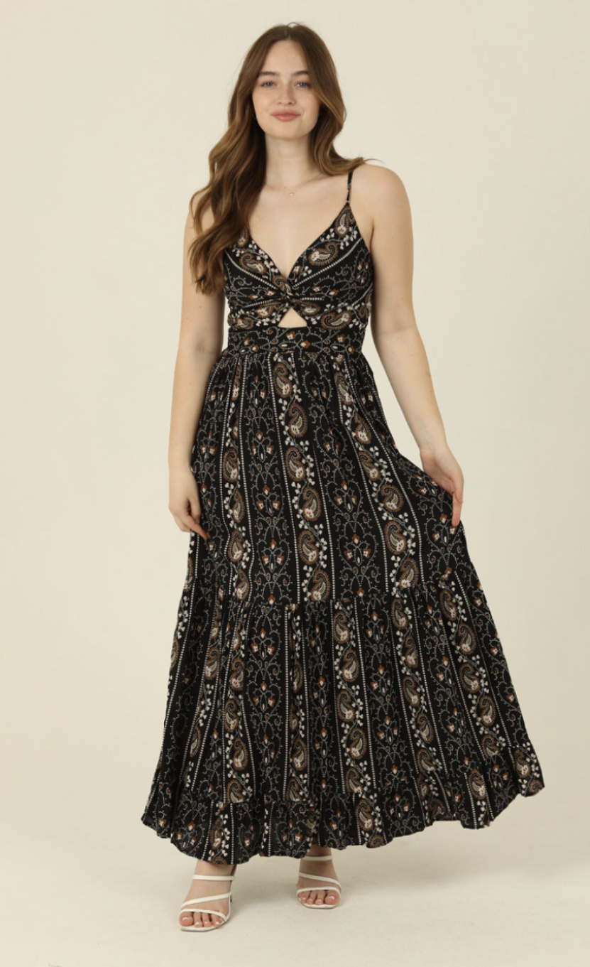 Angie Peek-A-Boo Maxi Dress (F4F50) - Creations Boutique