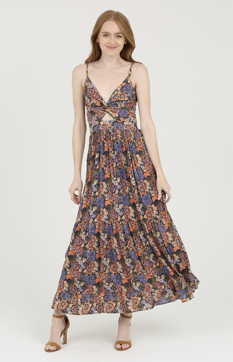 Angie Peek-A-Boo Maxi Dress (F4F50) - Creations Boutique