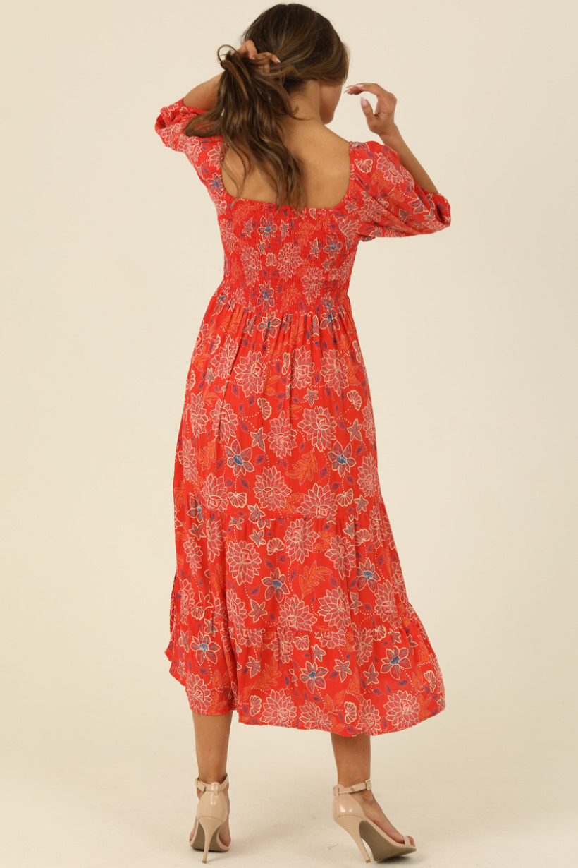 Angie Maxi Dress w/Peasant Slv(C4925) - Creations Boutique