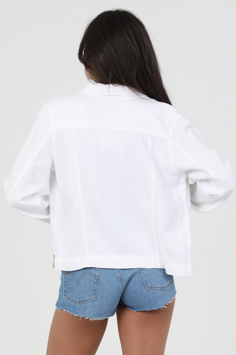 Angie Washed Light Button Up Jacket (SJ919) - Creations Boutique