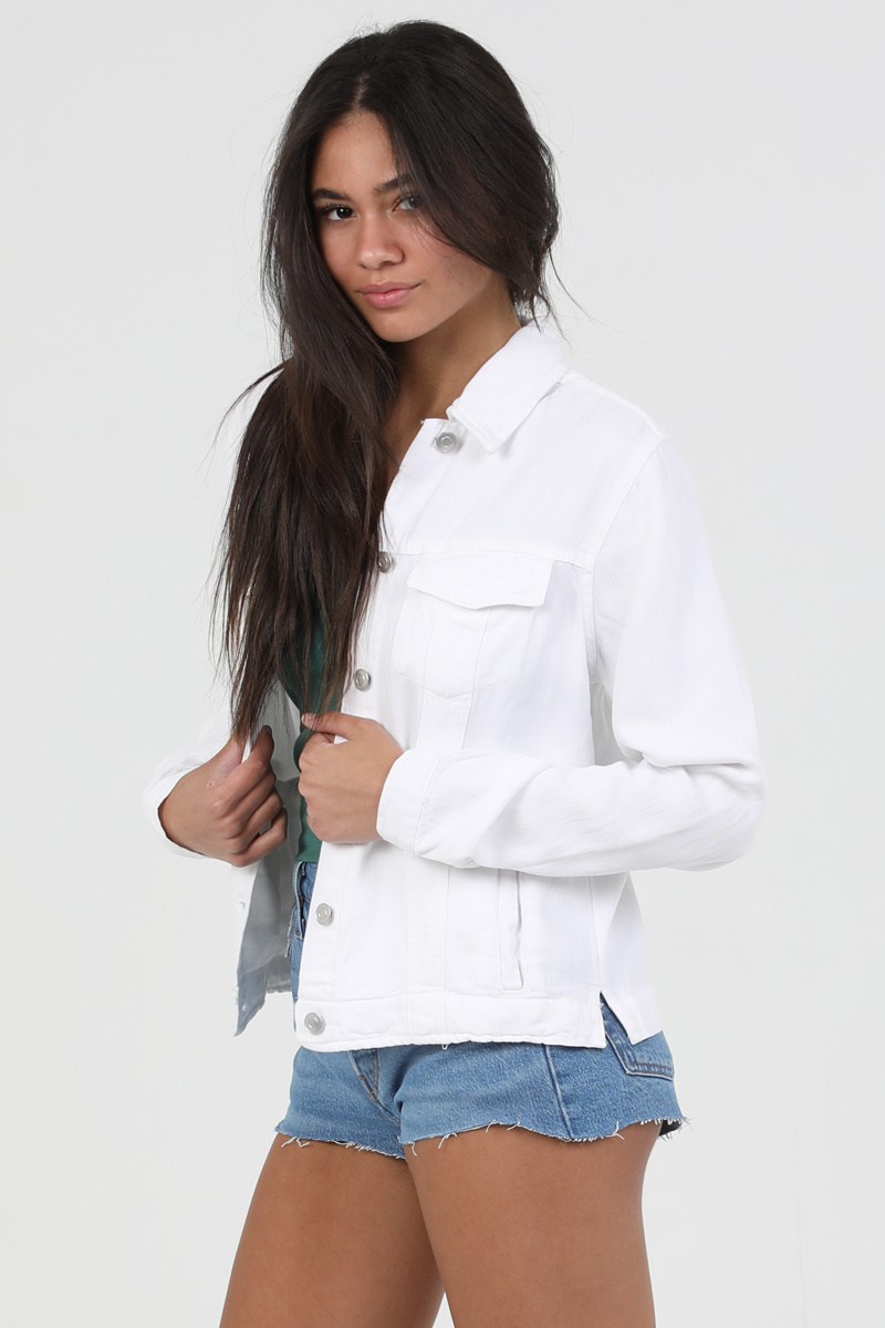 Angie Washed Light Button Up Jacket (SJ919) - Creations Boutique