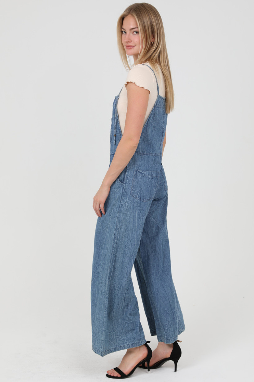 Angie Denim Flare Leg Jumpsuit B5a51 Creations Boutique