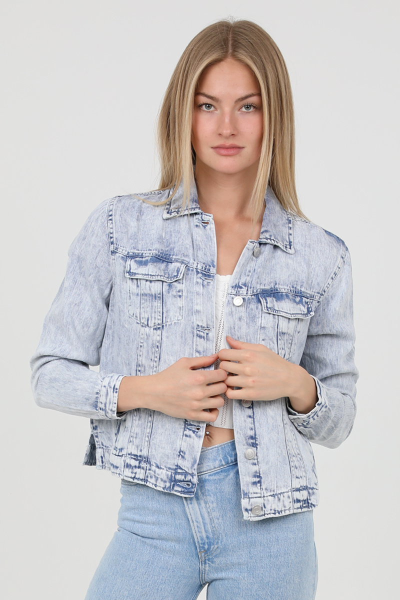 Angie Tencel Acid Wash Denim Jacket (SJB06) - Creations Boutique