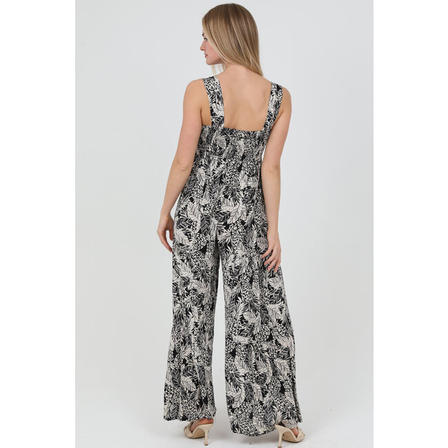 Angie Smocked Bodice Wide Leg Jumpsuit Q5y34 Creations Boutique