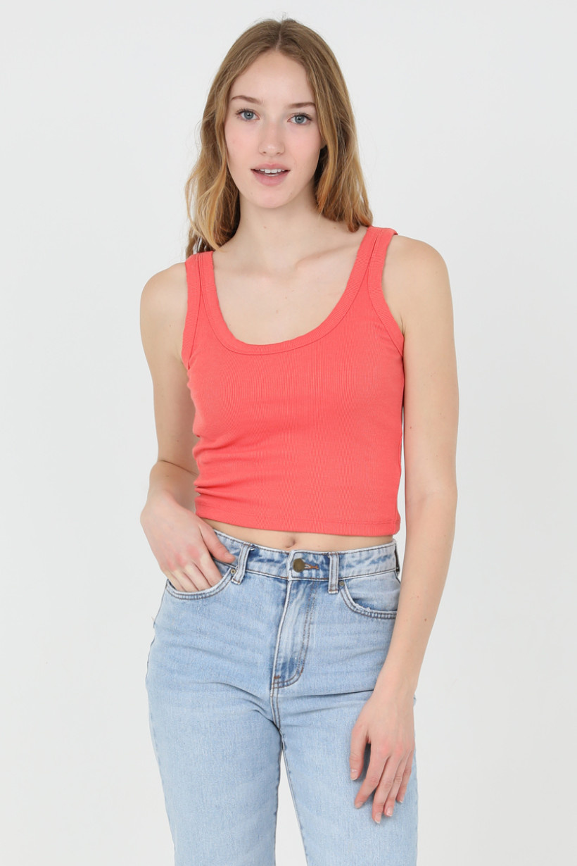 Angie Rib Knit Crop Tank (X2CA5) - Creations Boutique