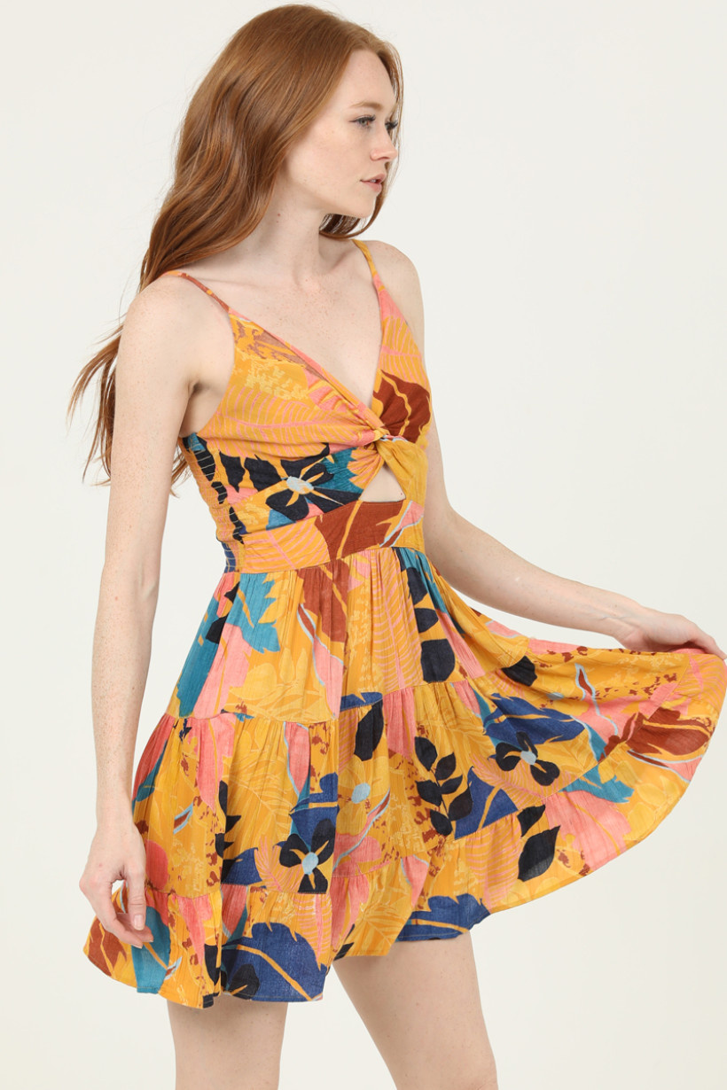 Angie Key Hole Short Dress (C4143) - Creations Boutique