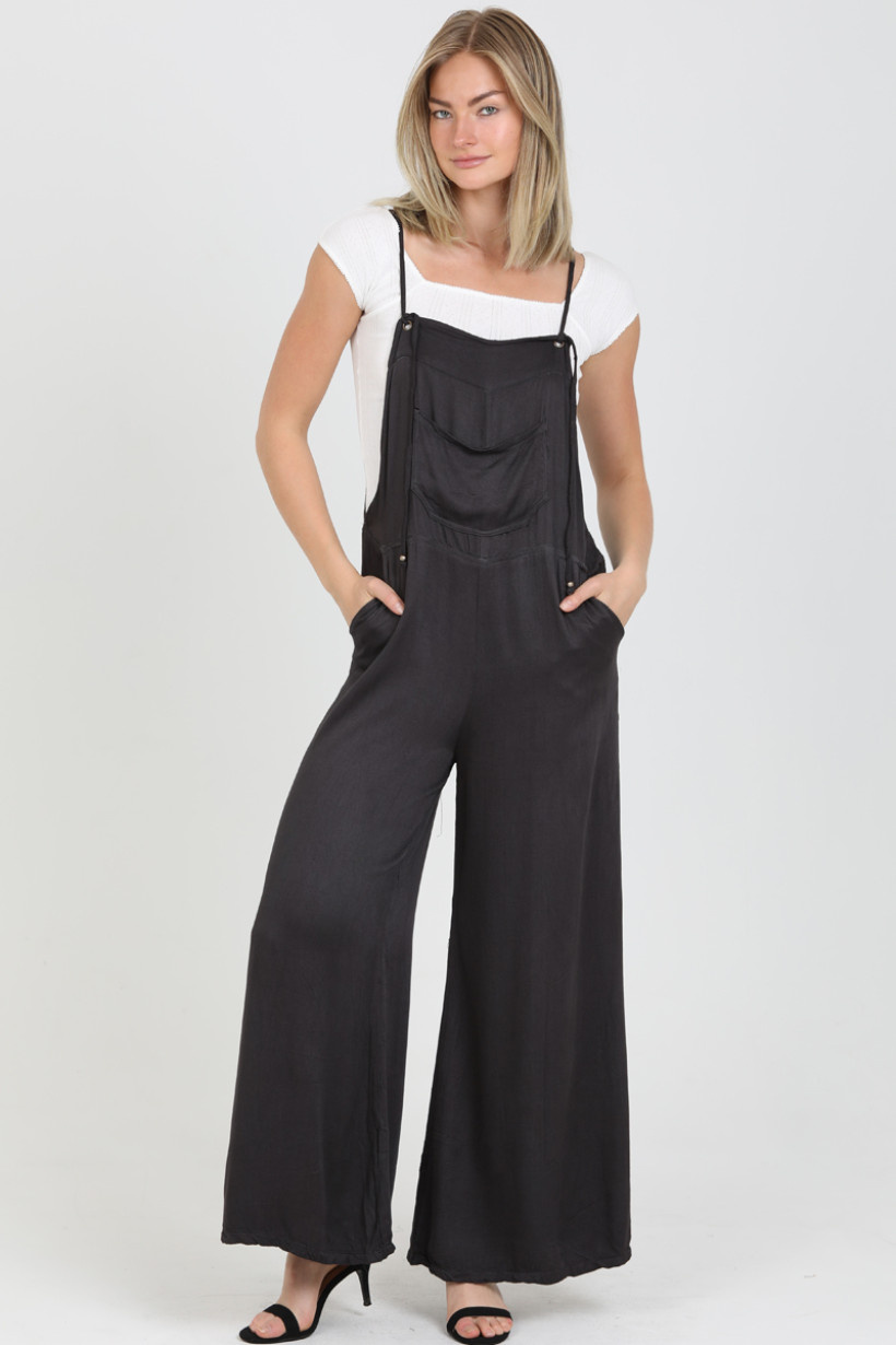 Angie Denim Flare Leg Jumpsuit (B5A51) - Creations Boutique
