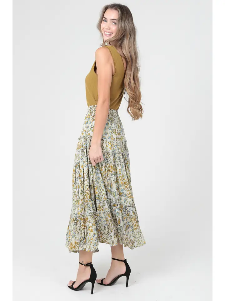 Angie Maxi Skirt With Tie Waist (B6B59) - Creations Boutique