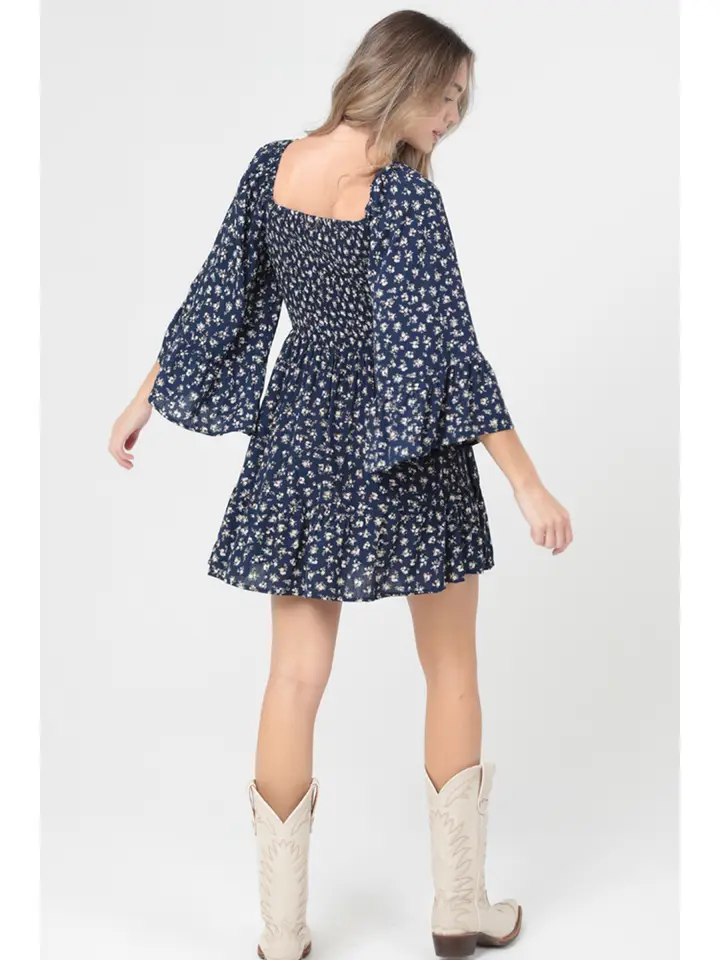 Angie Wide Sleeve Short Dress (C4470) - Creations Boutique