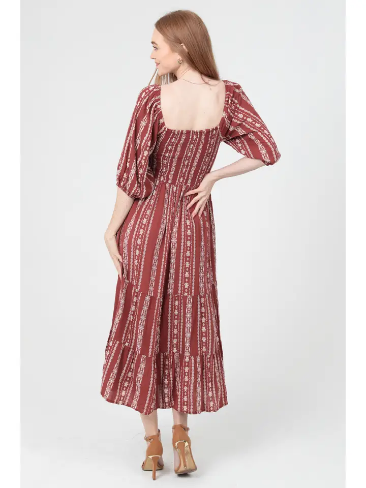Angie Maxi Dress w/Peasant Slv(C4925) - Creations Boutique